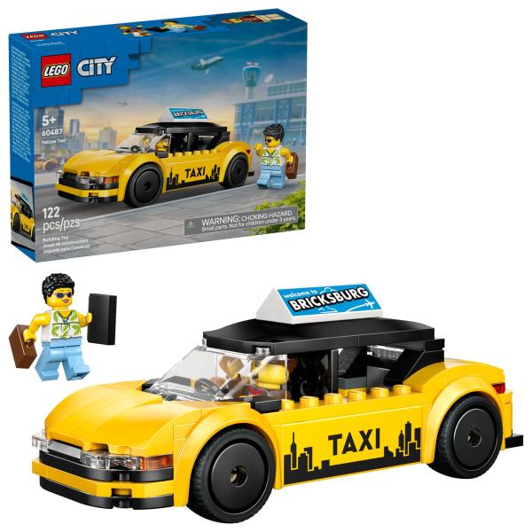 ・TOY CAR FOR KIDS - Kids can hop in for exciting city adventures with the LEGO City Taxi (60487) building toy for kids a...
