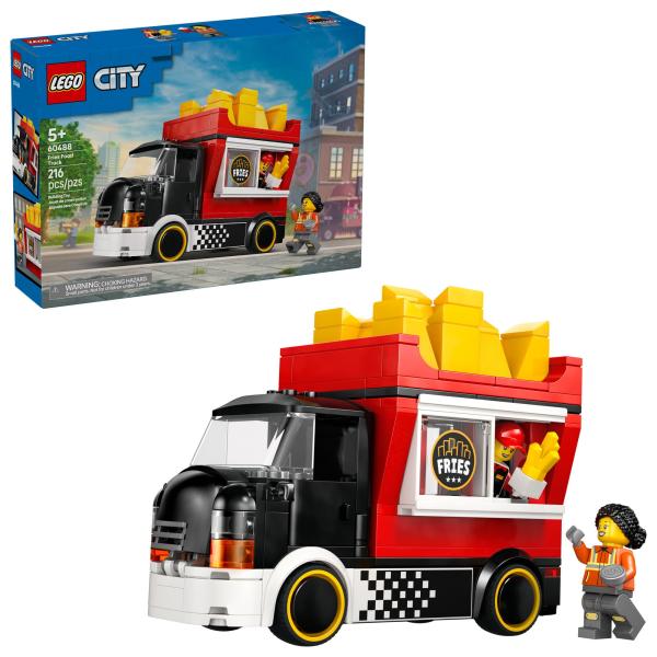 ・PLAY WITH YOUR FOOD - Young chefs can serve up tasty treats with the LEGO City Fries Food Truck (60488) toy building se...