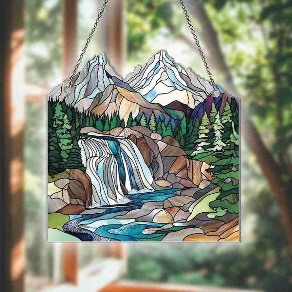 ・?? High-Quality Acrylic Construction ??: This Waterfall ornament is double-sided printed and crafted from durable 3mm t...