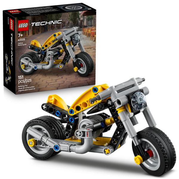・MOTORCYCLE TOY FOR KIDS - Young engineers can rev into action with the LEGO Technic Yellow Motorcycle (42225) building ...