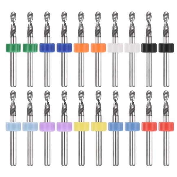 <ul><li><b>仕様</b>：刃径2.85mm、シャンク径3.175mm（1/8インチ）、フルート長11mm、全長38mm、先端角135°。超硬合金（タングステンカーバイド92%＋コバル...