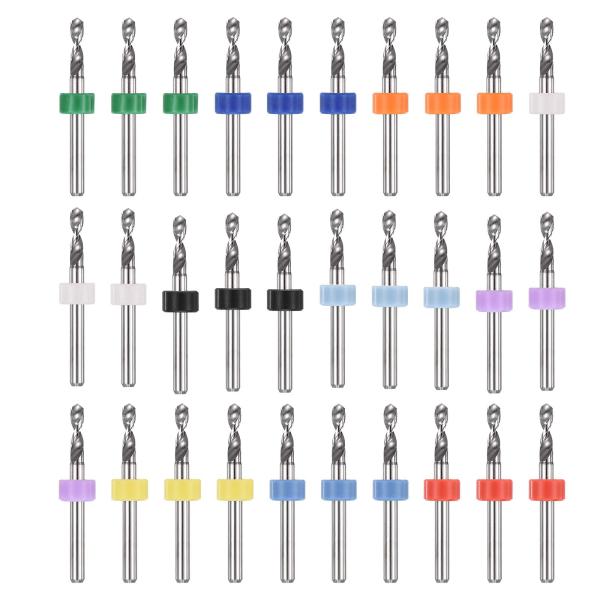 <ul><li><b>仕様</b>：刃径2.85mm、シャンク径3.175mm（1/8インチ）、フルート長10mm、全長38mm、先端角135°。超硬合金（タングステンカーバイド92%＋コバル...