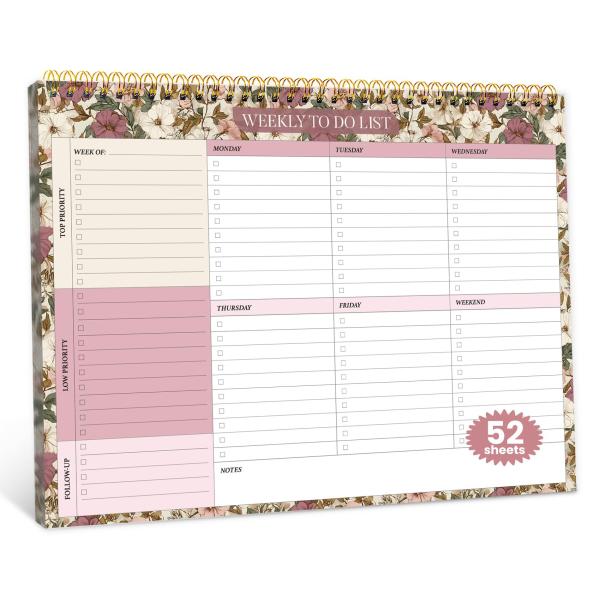 ・【生産性を最大化】当社の週間ToDoリストメモ帳は、優先順位、低優先順位、フォローアップの分類されたセクションを特徴とする包括的なタスク管理システムを提供し、効率的な優先順位付けとタスク完了を保証します。・【柔軟なウィークリープラン】52...