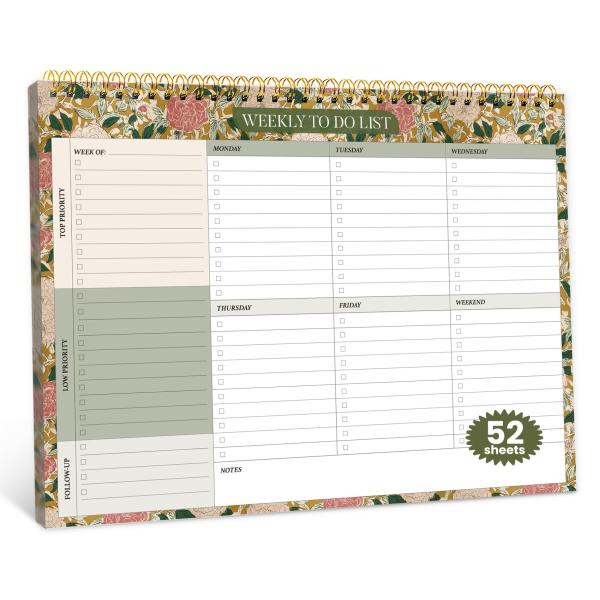 ・【生産性を最大化】当社の週間ToDoリストメモ帳は、優先順位、低優先順位、フォローアップの分類されたセクションを特徴とする包括的なタスク管理システムを提供し、効率的な優先順位付けとタスク完了を保証します。・【柔軟なウィークリープラン】52...