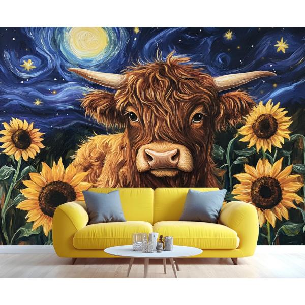 ・Mural Size: The overall size of the mural is 78.7"W x 78.7"H. This mural wallpaper is cut into 4 pieces for easy instal...