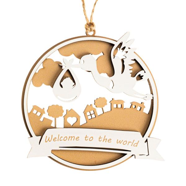 ・? Welcome to the World Ornament - Unique Keepsake: Celebrate one of life's most beautiful milestones with this wooden o...
