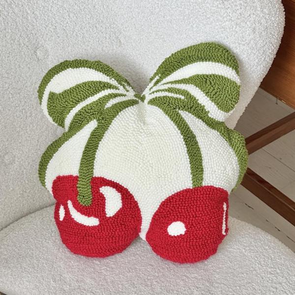 ・【Cherry Pillow】Our bow shaped cherry pillow looks very cute, with a top bow shape available in green and blue colors. T...