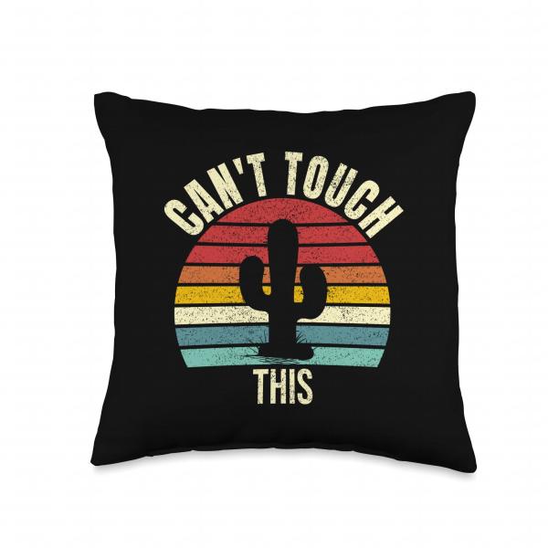 ・funny can't touch this cute vintage retro sunset cactus cacti plant graphic cool design nature and plants lovers artwor...