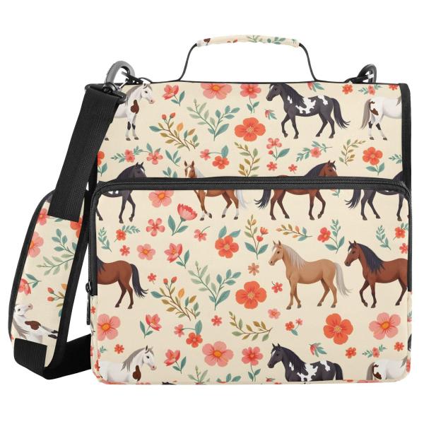 ・Large capacity: 3 Ring zipper binder measures 13.6"Lx12.4"Hx4.7"W,1.5 inch binder ring can hold up to 500 sheets paper....