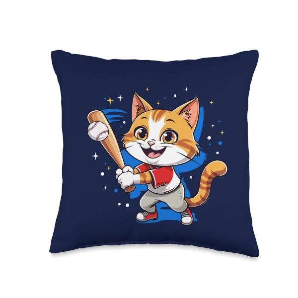 ・Fun and sporty. Features a cartoon cat swinging a bat--perfect for baseball and softball fans who also love cats. Great...