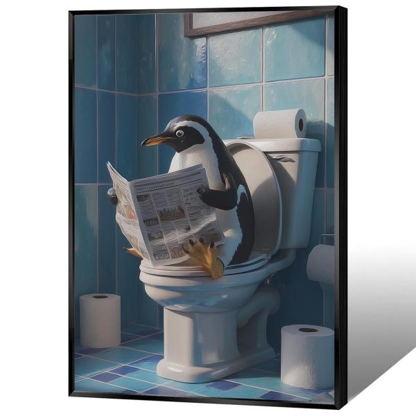 ・Cute Penguin Theme: This penguin bathroom decor features a charming and humorous penguin design, perfect for adding a t...