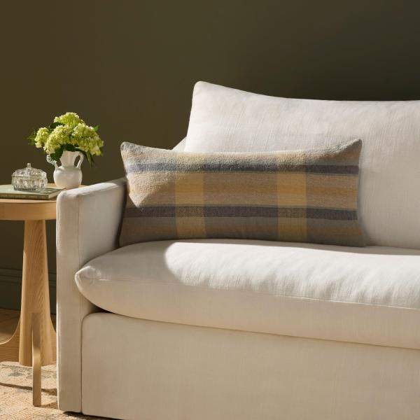 ・Plaid Throw Pillow: The Andi throw pillow by Chris Loves Julia x Loloi features a classic plaid design with a fresh col...