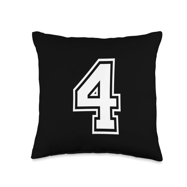 ・4 stands bold in varsity lettering and commands attention. This sporty graphic suits athletes who love strong team prid...