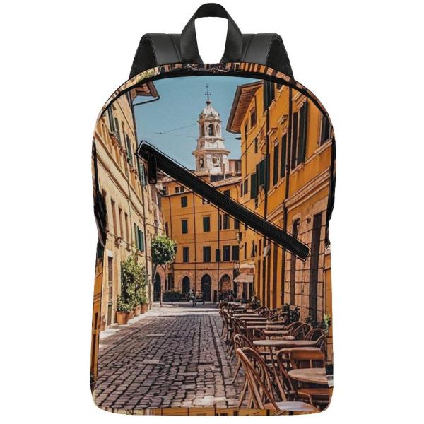 ・Material and Size: Old Courtyard Cafe Chair City, Rome, Italy Backpack is made of 300D pu material, provides a sturdy a...