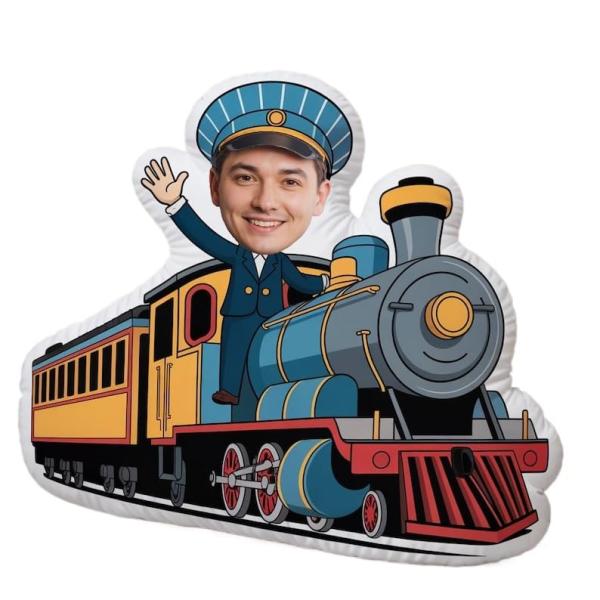 ・PERSONALIZED PHOTO FACE DESIGN: Turn your favorite photo into a unique train-themed pillow; perfect for train drivers a...