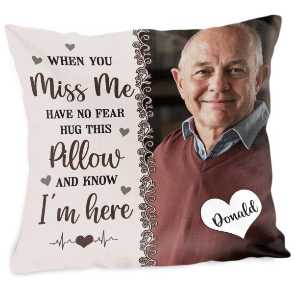 ・? Personalized Memorial Pillow - Create a meaningful keepsake with your loved one's photo and name. Left side features ...