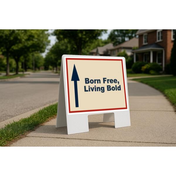 ・Durable Folding A-Frame Sign - Made from industrial-grade coroplast (corrugated plastic) that is lightweight, waterproo...