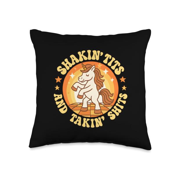 ・Shakin Tits and Takin Shits Unicorn, Get this funny ironic sarcastic unwearable joke gear, perfect embarrassing, dumb a...