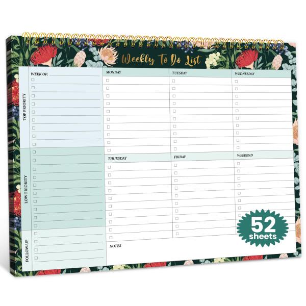 ・【生産性を最大化】当社の週間ToDoリストメモ帳は、優先順位、低優先順位、フォローアップの分類されたセクションを特徴とする包括的なタスク管理システムを提供し、効率的な優先順位付けとタスク完了を保証します。・【柔軟なウィークリープラン】52...