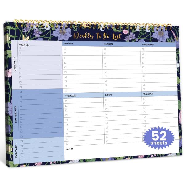 ・【生産性を最大化】当社の週間ToDoリストメモ帳は、優先順位、低優先順位、フォローアップの分類されたセクションを特徴とする包括的なタスク管理システムを提供し、効率的な優先順位付けとタスク完了を保証します。・【柔軟なウィークリープラン】52...