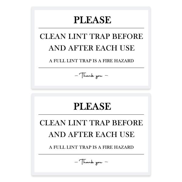 ・Enhance Dryer Safety ＆ Efficiency This sign serves as a crucial reminder to clean the lint trap after every use. This s...