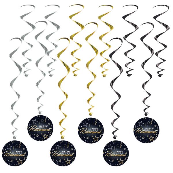 ・完全な装飾セット:12個の吊り下げ渦巻き(「Happy Retirement」アイコンの付いた6つのメタリックスパイラルと6つのプレーンスパイラル)が含まれており、テーマのディテールときらめく色をパーティーの装飾に完璧に組み合わせます。・...