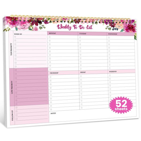 ・【生産性を最大化】当社の週間ToDoリストメモ帳は、優先順位、低優先順位、フォローアップの分類されたセクションを特徴とする包括的なタスク管理システムを提供し、効率的な優先順位付けとタスク完了を保証します。・【柔軟なウィークリープラン】52...