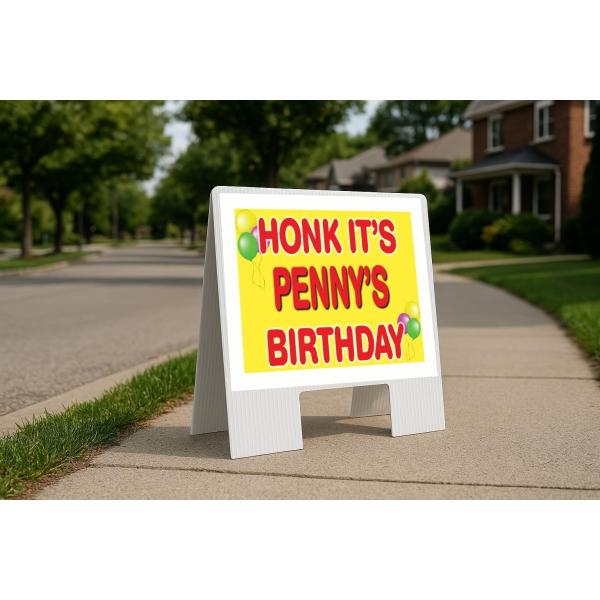 ・Durable Folding A-Frame Sign - Made from industrial-grade coroplast (corrugated plastic) that is lightweight, waterproo...