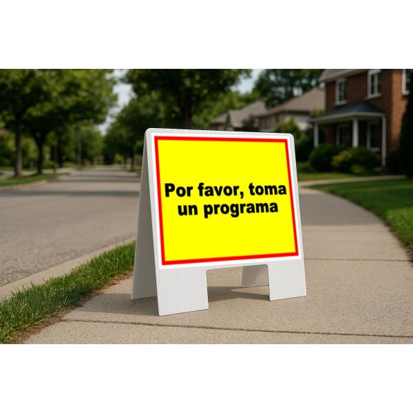 ・Durable Folding A-Frame Sign - Made from industrial-grade coroplast (corrugated plastic) that is lightweight, waterproo...