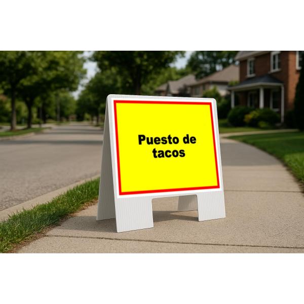 ・Durable Folding A-Frame Sign - Made from industrial-grade coroplast (corrugated plastic) that is lightweight, waterproo...