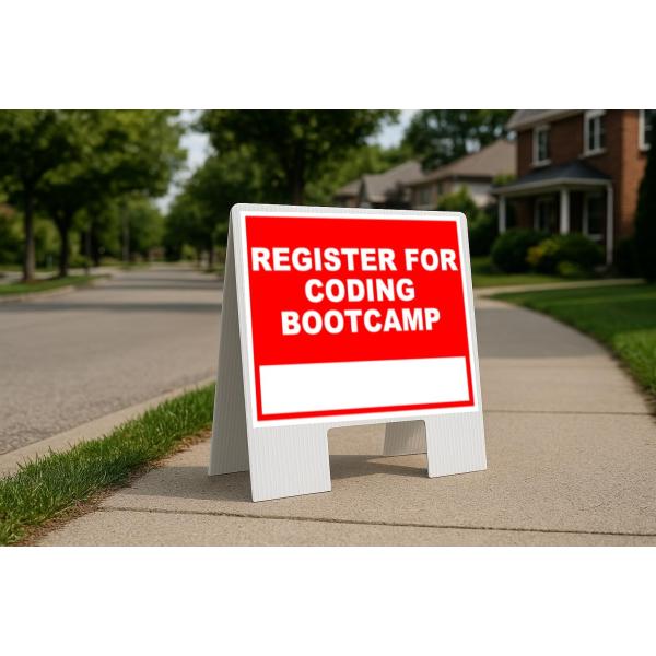 ・Durable Folding A-Frame Sign - Made from industrial-grade coroplast (corrugated plastic) that is lightweight, waterproo...