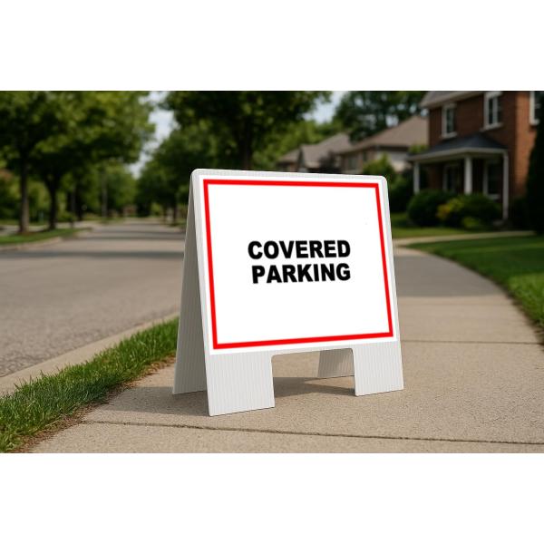 ・Durable Folding A-Frame Sign - Made from industrial-grade coroplast (corrugated plastic) that is lightweight, waterproo...