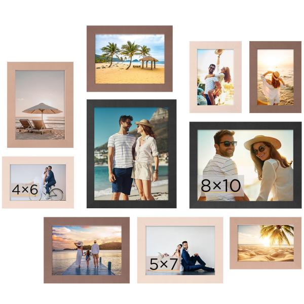 ・Your Gallery, Your Story: This 10pcs picture frame set - featuring 2 (8x10in), 4 (5x7in), and 4 (4x6in) frames - provid...