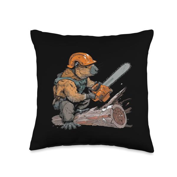 ・Humorous beaver-mit chainsaw motif: With this design awaken a touch of adventure in the forest! Our funny motif shows a...