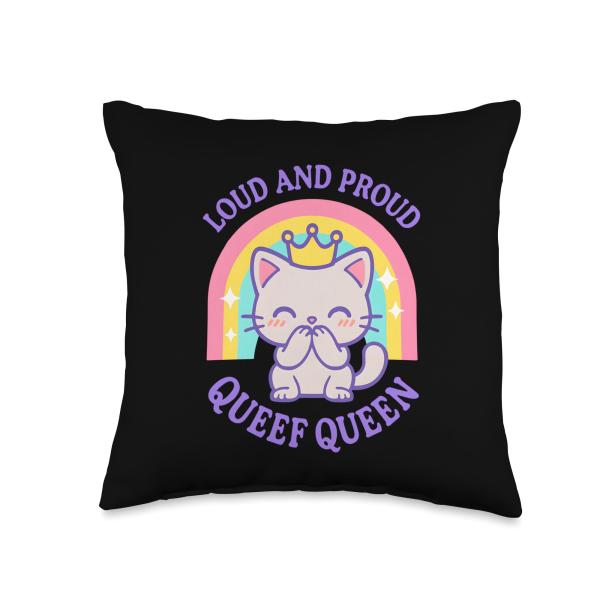 ・Queef Queen Cat Queefing, Get this funny ironic sarcastic unwearable joke gear, perfect embarrassing, dumb and stupid c...