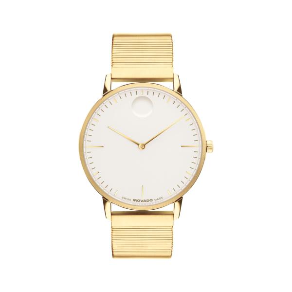 ・The Face Collection explores modern minimalism through the art of color.・Movado Face, Ionic Plated Light Yellow Gold St...