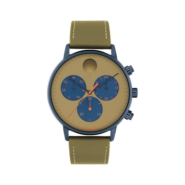 ・The Face Collection explores modern minimalism through the art of color.・This 43mm chronograph features an olive green ...