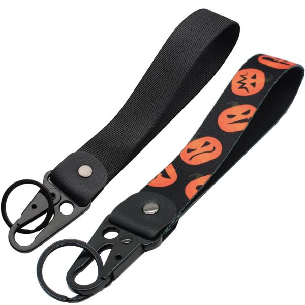 ・? 【2-Pack Versatile Design】： Includes 1 classic black and 1 stylish floral keychain wristlet lanyard, perfect for match...
