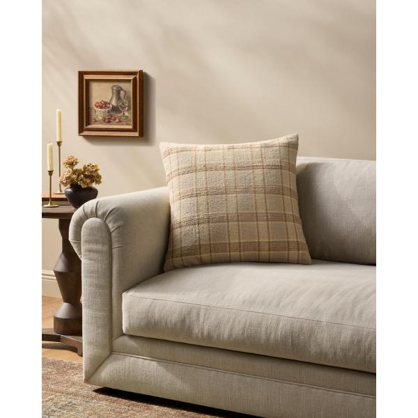 ・Neutral Plaid Throw Pillow: Golden is a beige and brown plaid throw pillow for elegant and neutral home decor; expertly...