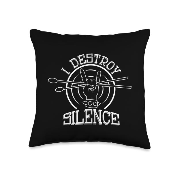 ・I Destroy Silence design for music bands, drum players, music lovers, musicians, and anyone who plays drums.・Cute Vinta...