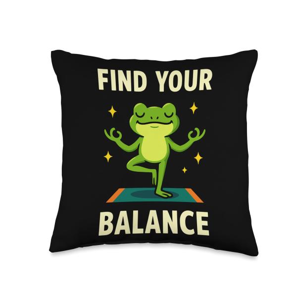 ・Ideal for anyone who practices yoga, mindfulness, or meditation, this peaceful design with a calm frog in tree pose is ...