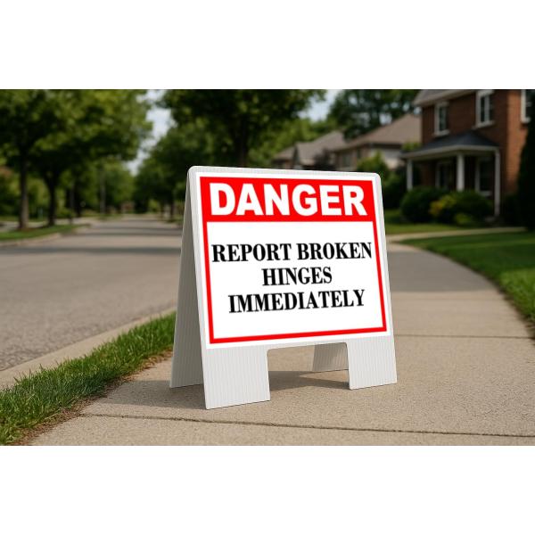 ・Durable Folding A-Frame Sign - Made from industrial-grade coroplast (corrugated plastic) that is lightweight, waterproo...