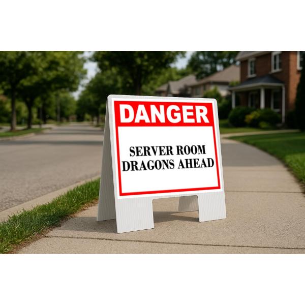 ・Durable Folding A-Frame Sign - Made from industrial-grade coroplast (corrugated plastic) that is lightweight, waterproo...