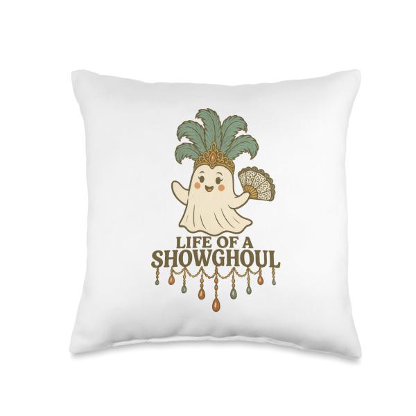 ・Fun and unique "Life of a Showghoul" design featuring a glamorous ghost dressed as a showgirl with a lace fan・Perfect H...