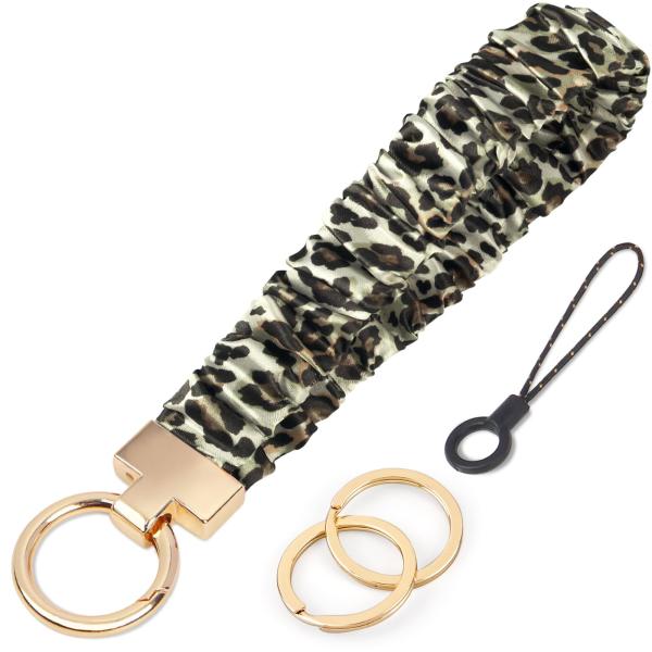 ・?Versatile Wristlet Keychain: Knagsfa Stretchy Wristlet Keychain has two metal key chains and a black rope, so you can ...