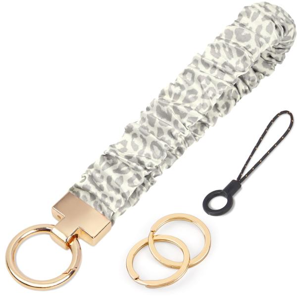 ・?Versatile Wristlet Keychain: Knagsfa Stretchy Wristlet Keychain has two metal key chains and a black rope, so you can ...