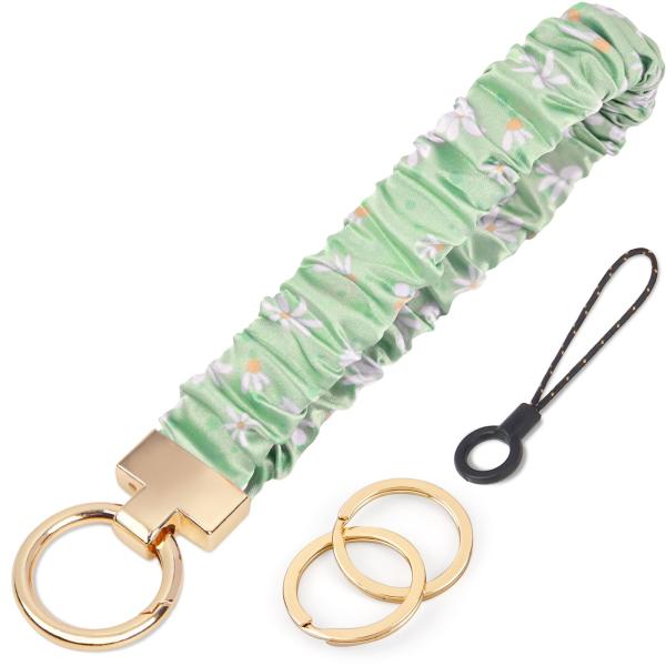 ・?Versatile Wristlet Keychain: Knagsfa Stretchy Wristlet Keychain has two metal key chains and a black rope, so you can ...