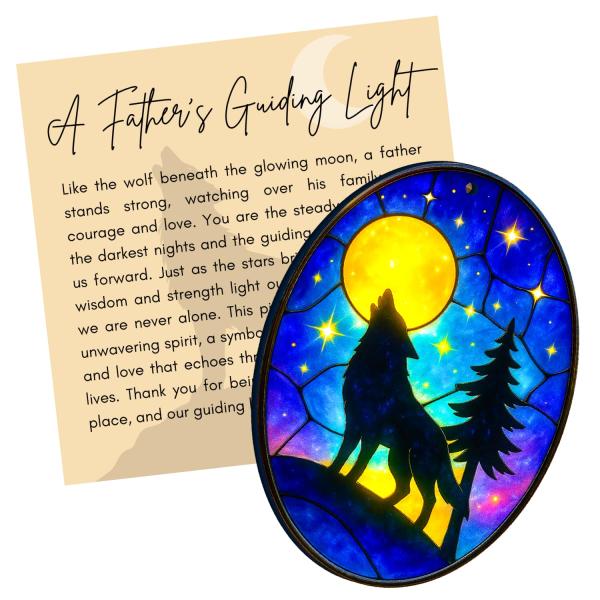 ・Meaningful Wolf Design - Features a majestic wolf howling at the glowing moon, symbolizing strength, guidance, and prot...