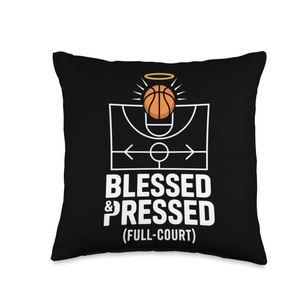 ・You carry a hoops mantra that links basketball grind and faith, saying Blessed And Pressed Full Court with a haloed bal...