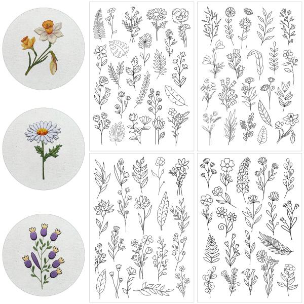 ・Elegant Floral ＆ Leaf Embroidery Designs: Includes daisies, roses, blooming garden flowers, and graceful leafy branches...